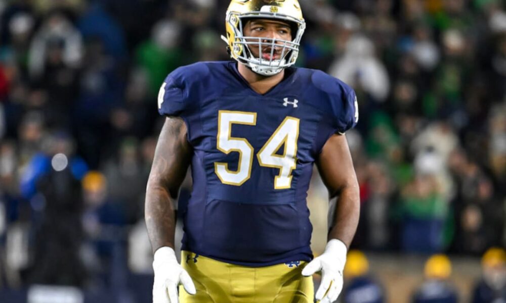 NFL 2024 Rookie Scouting Report: Blake Fisher, OT, Notre Dame - Back ...